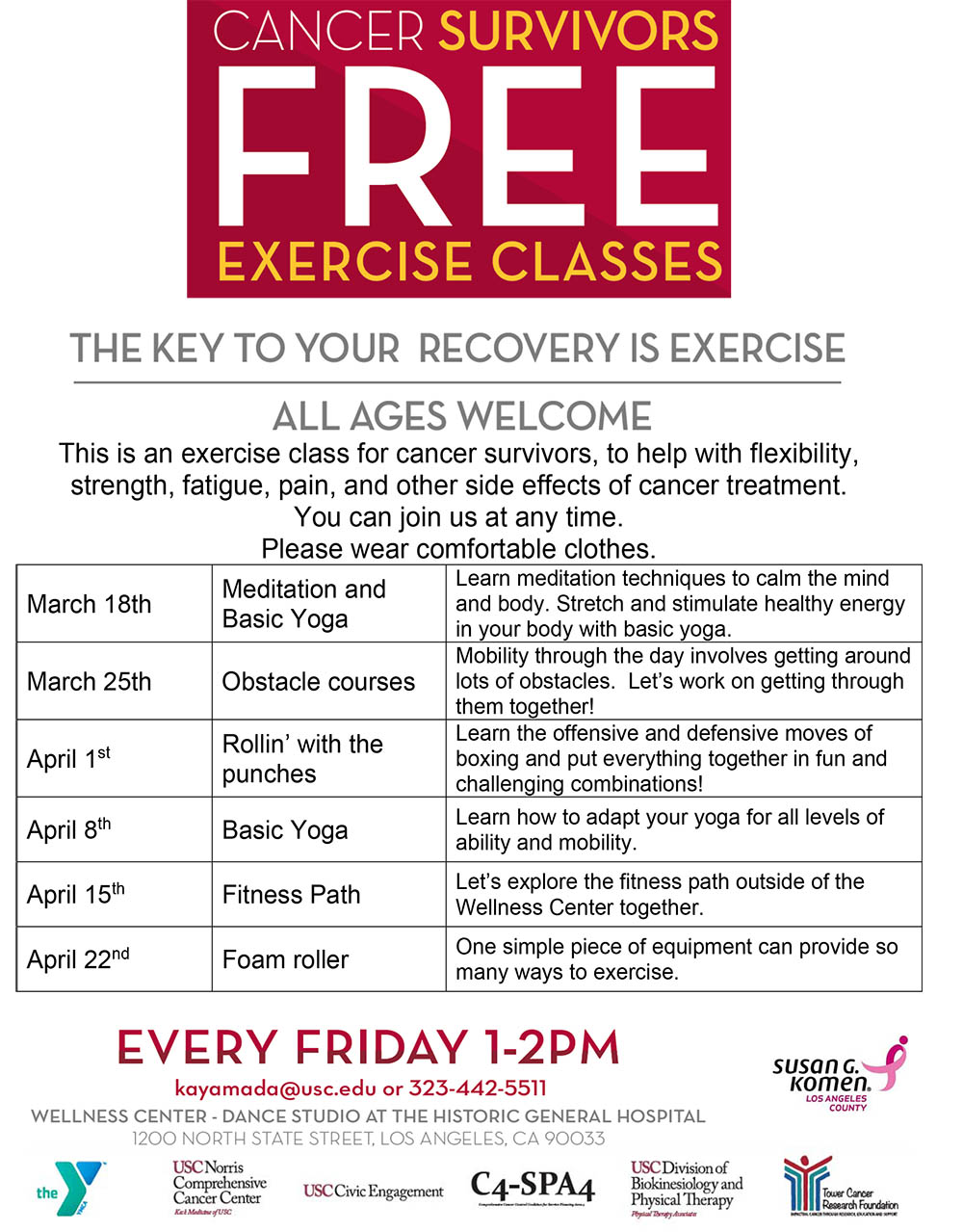 Cancer Survivors Free Exercise Classes